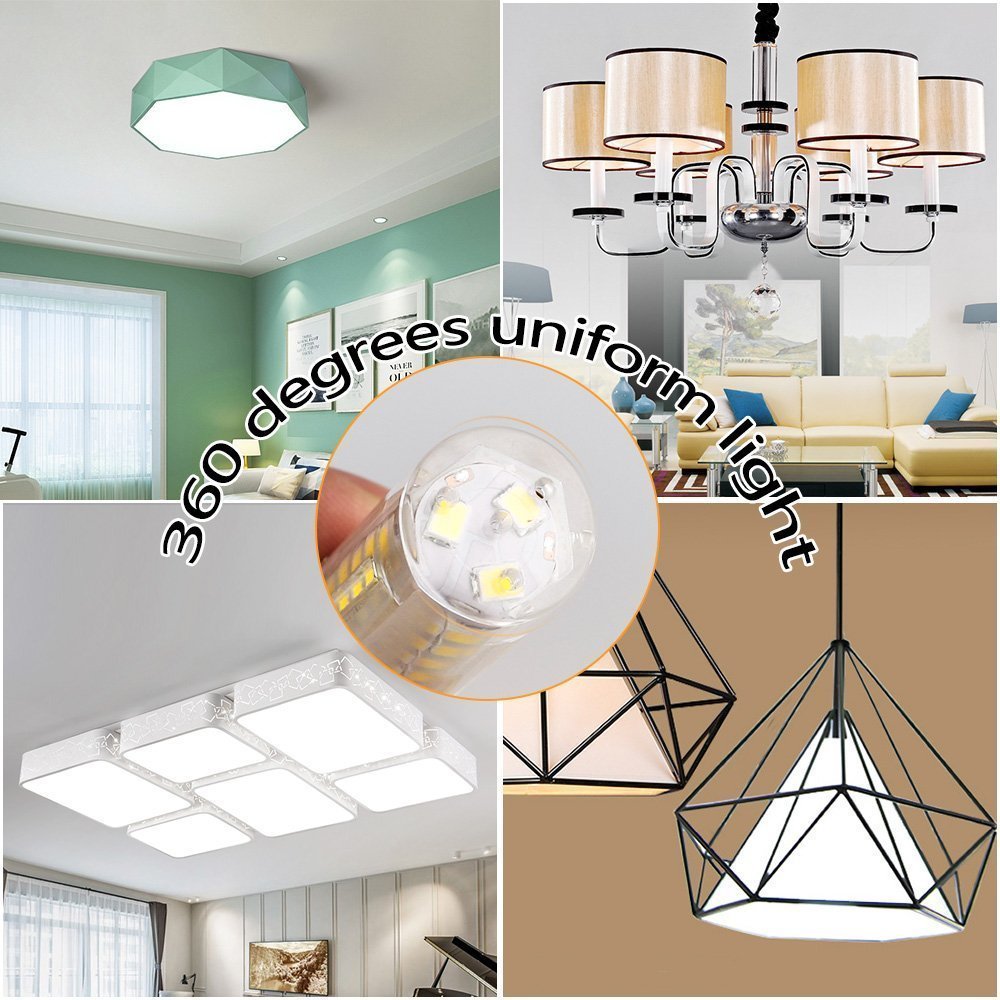 Vlio E14 5W LED Light Bulb 10 Pack, Cool White 6000K, 40W Incandescent Bulb Equivalent, 400LM 52 LED 2835-SMD Light, Not Dimmable, AC110V