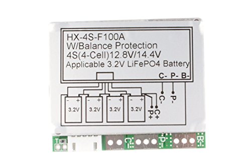 NOYITO 100A 4S 3.2V Lithium Iron Phosphate Battery Protection Board 12.8V with Balance Over-Current Over-Charge Over-Discharge Short-Circuit Protection