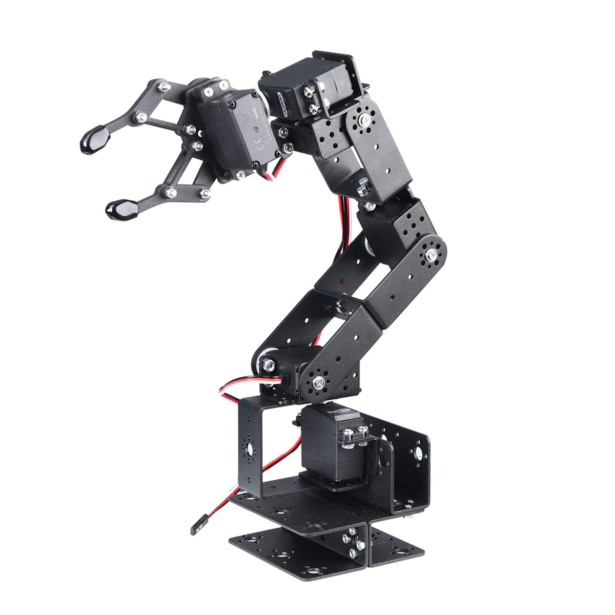 ROT3U 6DOF Black Aluminium Robot Arm Mechanical Claw Robotic Claw Kit (Unassembled Parts without Servos)