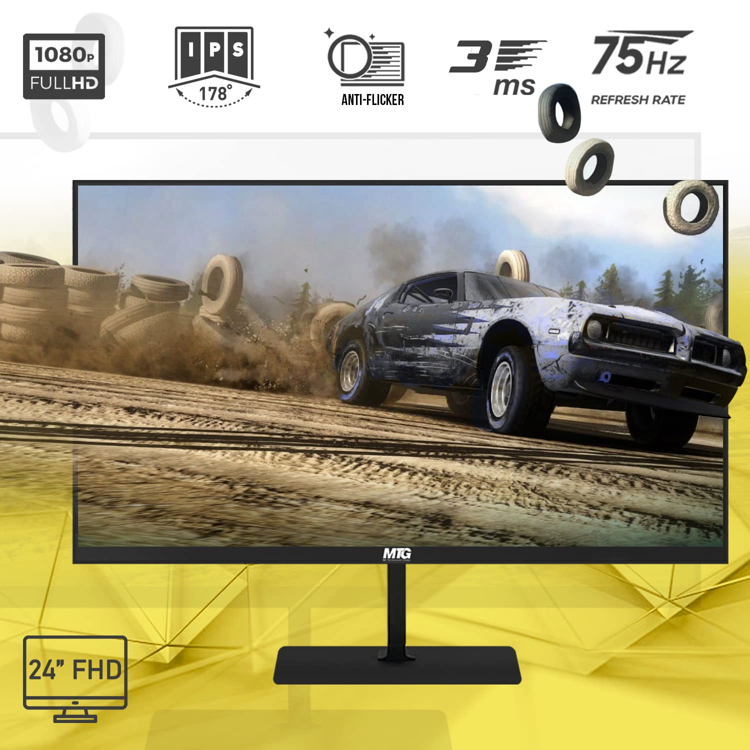 TechMagnet Computer Desktop PC, Intel Core i5 8th Gen, Heera, 16GB Ram, 1TB HDD, MTG New 24 Inch Monitor, MTG Ergonomic Wireless Keyboard Mouse, RGB Speaker, Webcam, Win 11 Home (Renewed)