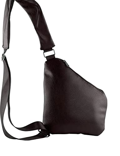 VUUEAN Personal flex bag,Sling Bag Anti-Thief Crossbody Shoulder Bag Multipurpose Crossbody Backpack for Outdoor (brown leather)