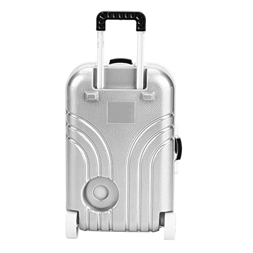 Wakects Doll Suitcase, Mini Dolls Travel Suitcase Baby Suitcase Toy, Mini Luggage Box Rolling Suitcase for Doll, Kids(Silver)