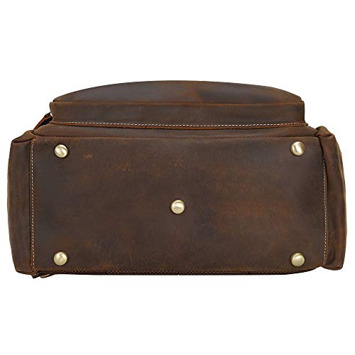 TIDING Genuine Leather Backpack for Men 17.3 Inch Laptop Bag Large Capacity Business Travel Daypack