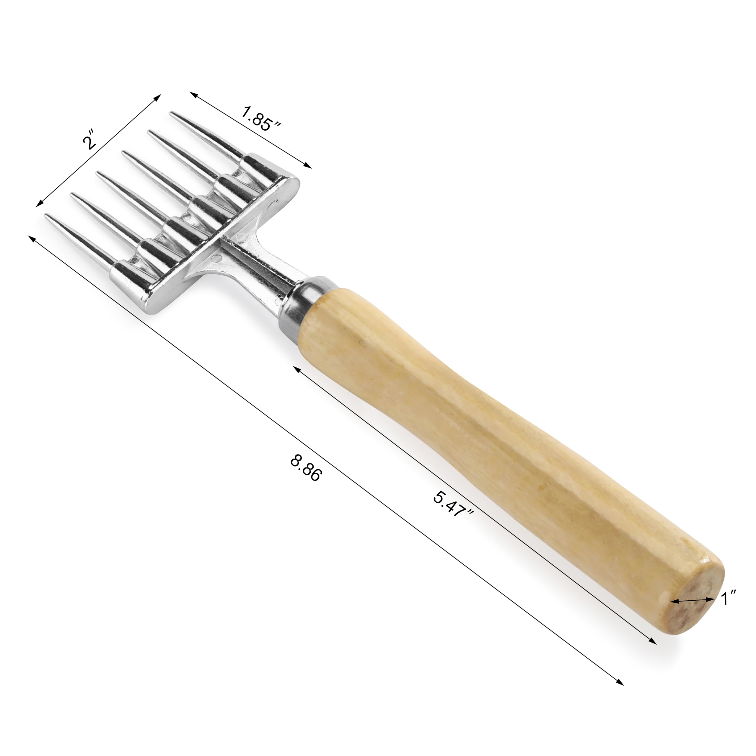 New Star Foodservice 48346 Ice Chipper Crusher Nickle Plated with Wood Handle, 9", Silver