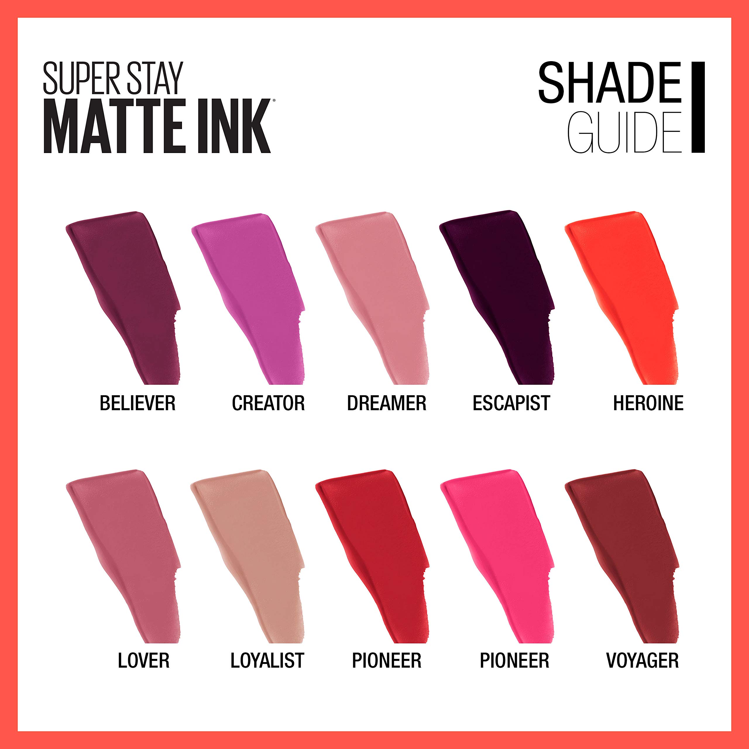 Pack of 2 Maybelline New York SuperStay Matte Ink Liquid Lipstick, Heroine # 25, 0.15 pounds