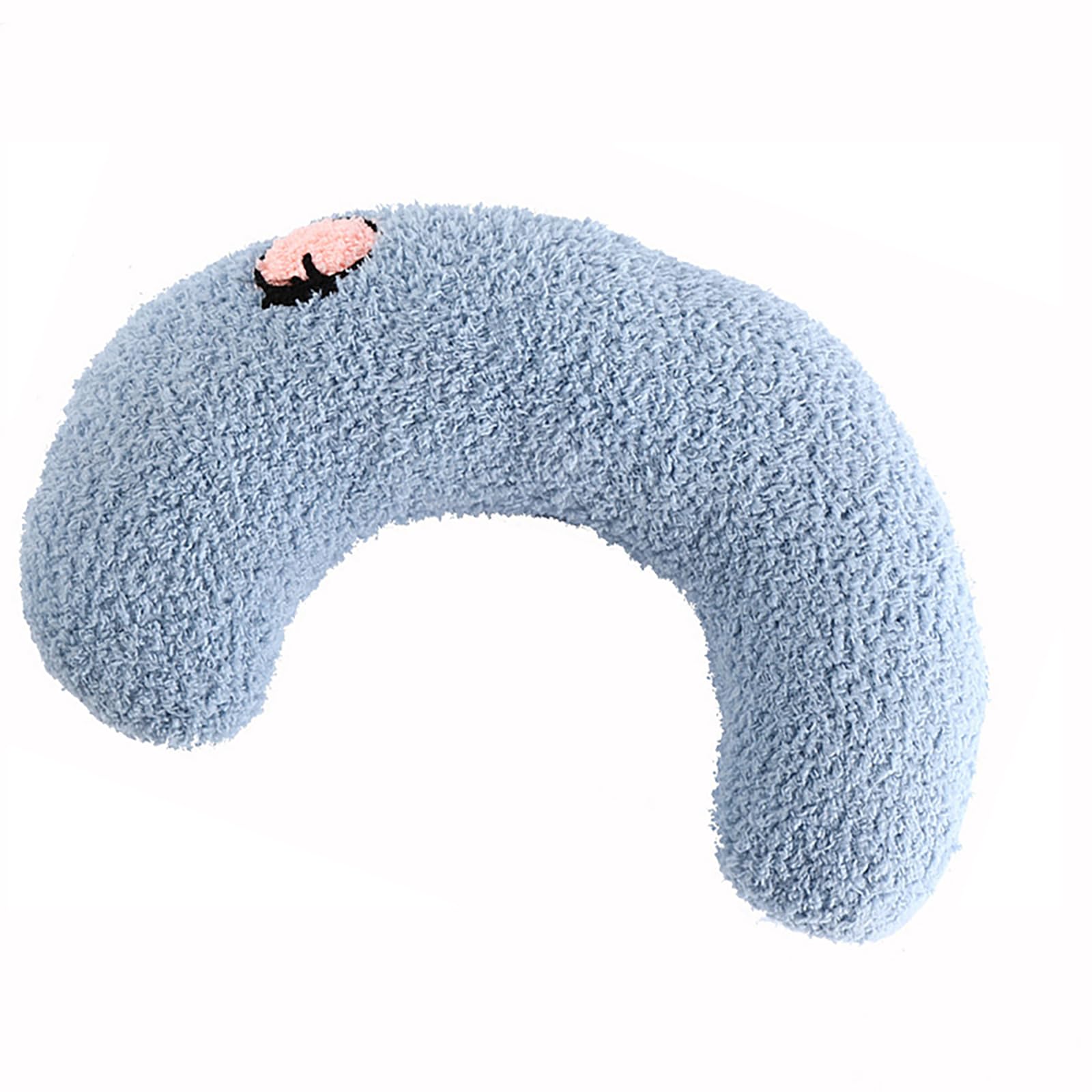 Ycfish Pillow for Cats, Calming Pillow for Dogs, Soft Fluffy Cat Pillow, Catnip Toy Ball Pet Toy, U-Shaped Pillow for Pet, Joint Relief Sleeping Improve (Blue)