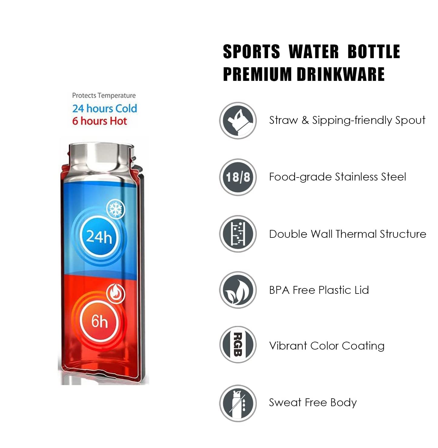 maxer Game Anime 3D Lovely Cat Teens Kids 20oz 28oz Metal Water Bottle for 12 Hours Hot & 24 Hours Cold Drinks, Sports Flask Great for Work, Gym, Travel,Gift