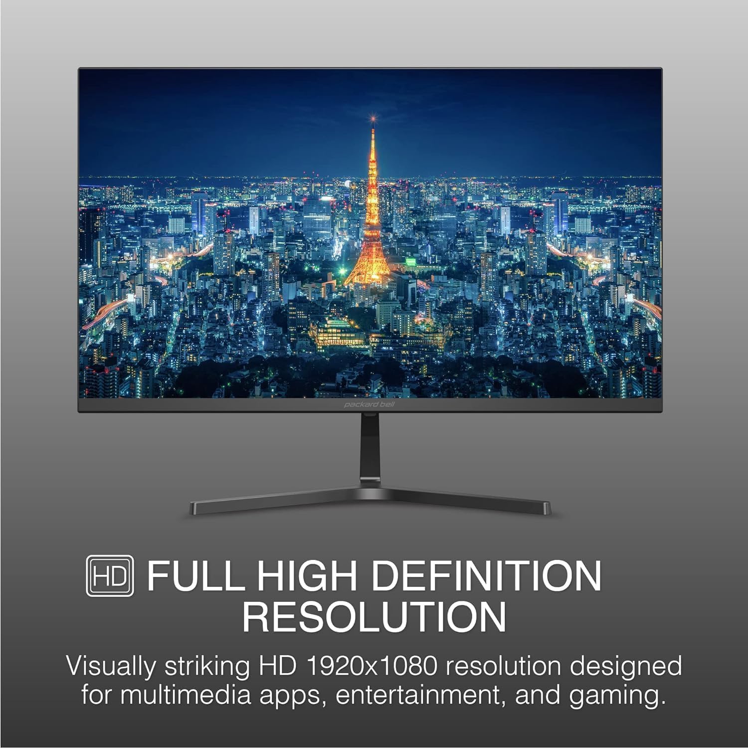 Packard Bell airFrame 21" FHD Monitor, 1920x1080, Ultrawide, VESA Mount, Tilt Adjust, HDMI/VGA, Slim Bezel, for Home, Office, and Light Gaming - 2 Pack