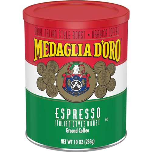 Medaglia D'Oro Italian Roast Espresso Style Ground Coffee, 10 Ounces (Pack of 12)