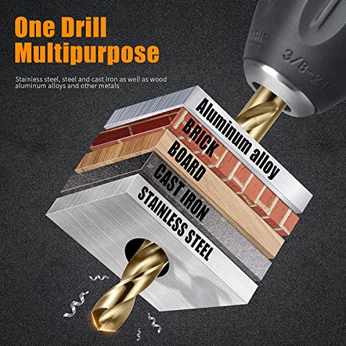 NewShark 9/64" Cobalt Drill Bits, 10 Pack of M35 HSS Metal Drill Bit Set for Hard Metal, Stainless Steel, Cast Iron,Cobalt Drill Bits with Storage Case