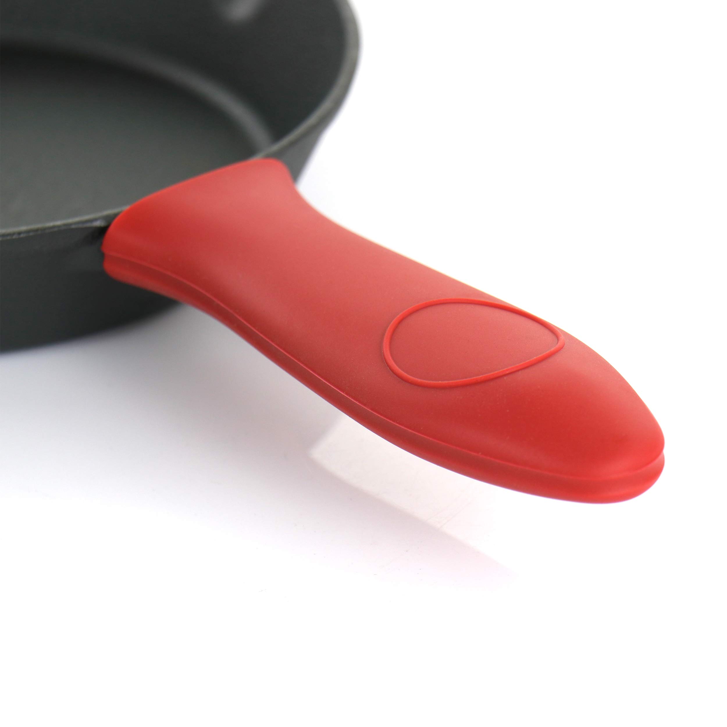 MegaChef Skillet, Pan, and Griddle Pre-Seasoned Cast Iron Cookware Set, 6 Piece, Black, Red