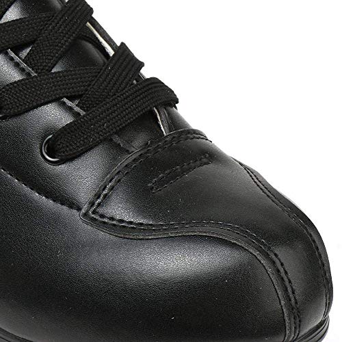 XUDREZ Roller Skates,Double Row Skates Adjustable Leather High-top Roller Skates Perfect Indoor Outdoor Adult Roller Skates with Bag (Black Wheel,44-US:11)