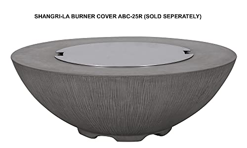 Pyromania Shangri-La Outdoor Concrete Fire Pit Bowl, 41 Inches Round - Natural Gas Model in Charcoal Gray Color