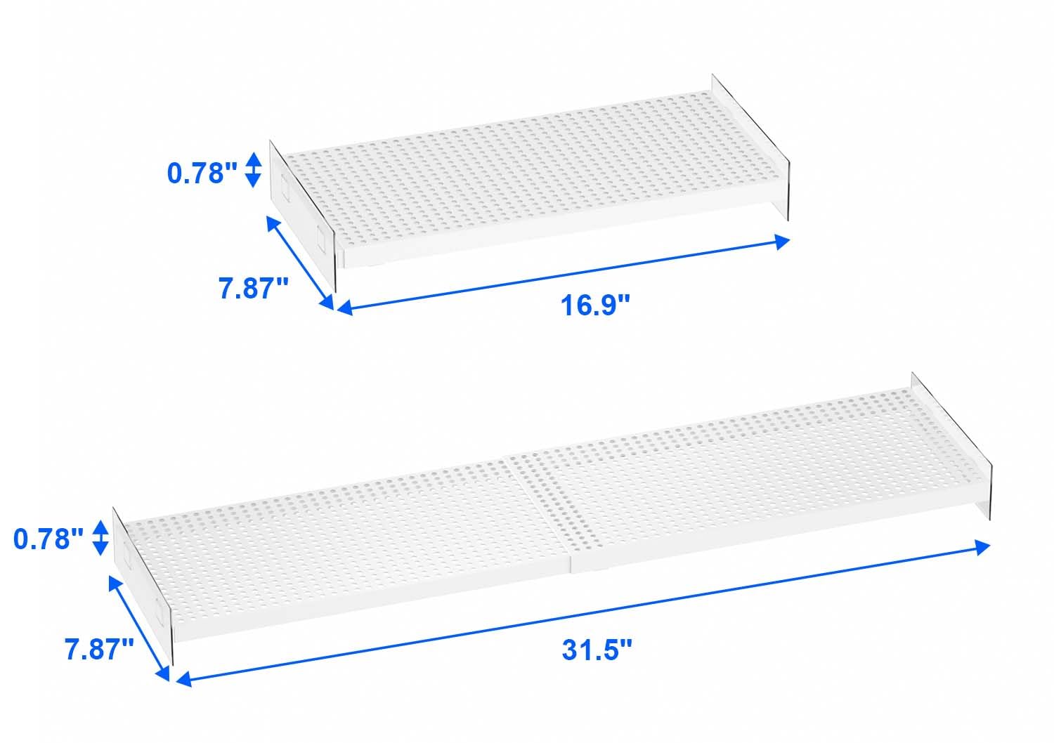 WEJIPP Closet Shelf Divider Expendable Cabinet Tension Shelving Rack Heavy Duty Metal DIY Shelf Separator for Cabinet Wardrobe Cupboard Pantry Kitchen Bedroom Storage Shelves,White,3packs