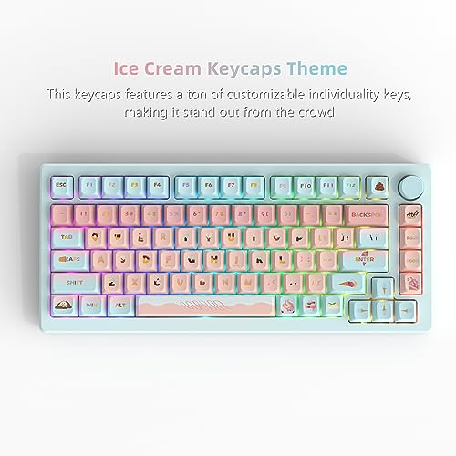 XVX PBT Keycaps Pink Cute Keycaps, 5-Side Dye-Sublimation Custom Keycaps Cherry Profile 144 Keys Keycaps Set for 61/64/68/84/87/100/104/108 Cherry MX Mechanical Keyboard