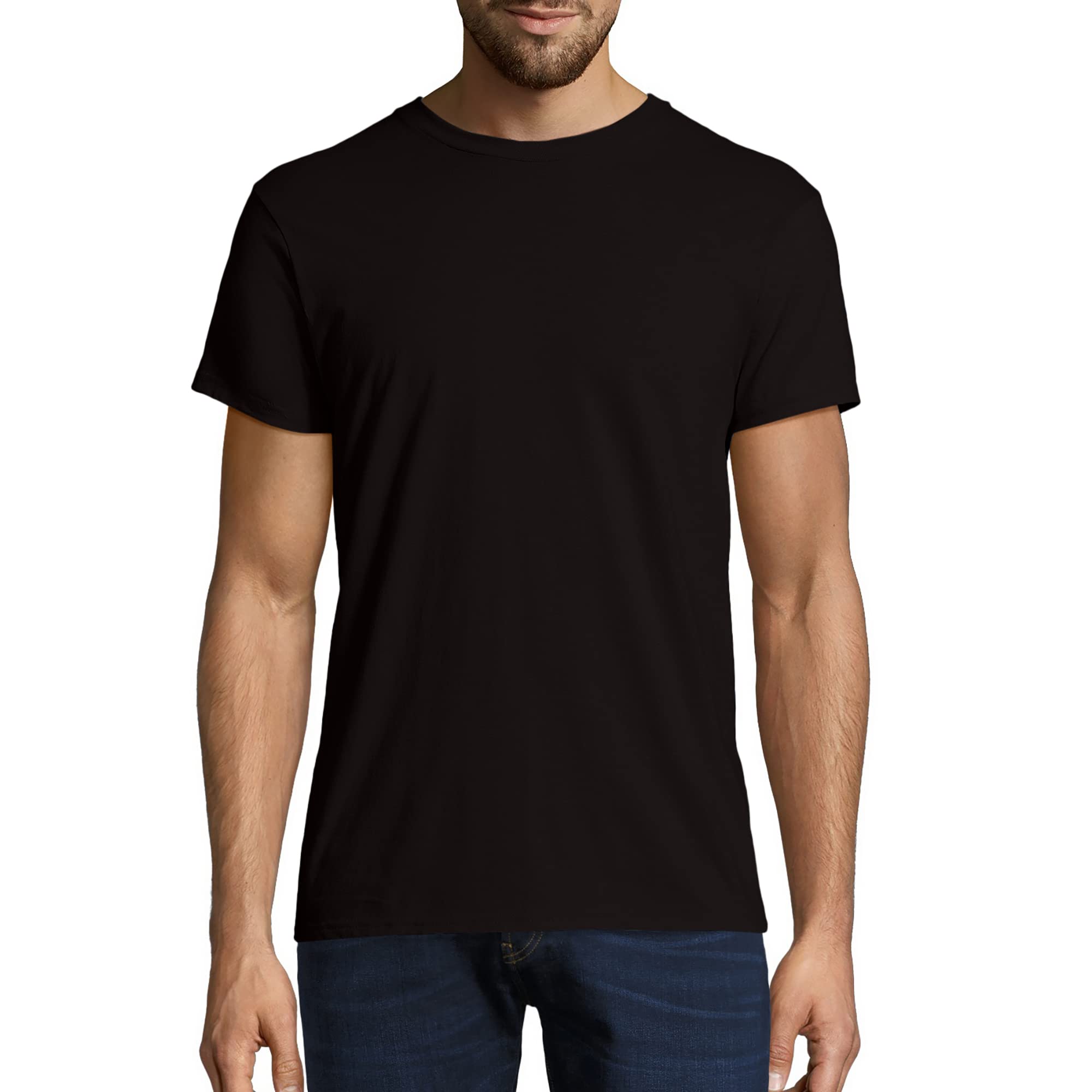 Hanes Men's Nano Premium Cotton T-Shirt (Pack of 2), Black, XX-Large