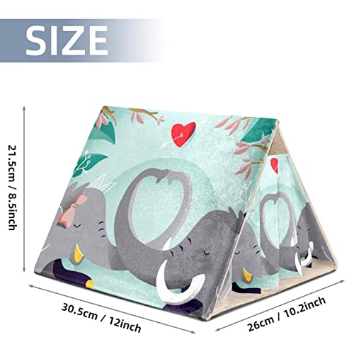 Y-DSIWX Guinea Pig Hideout House Bed, Elephant Couple Background Rabbit Cave, Squirrel Chinchilla Hamster Hedgehog Nest Cage