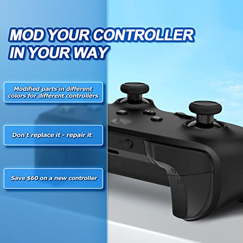 TOMSIN Replacement Joysticks for Xbox One Series X/S Controller,4PCS True Rubberized Thumbsticks Repair Kit for Xbox One Wireless Controller(Black)