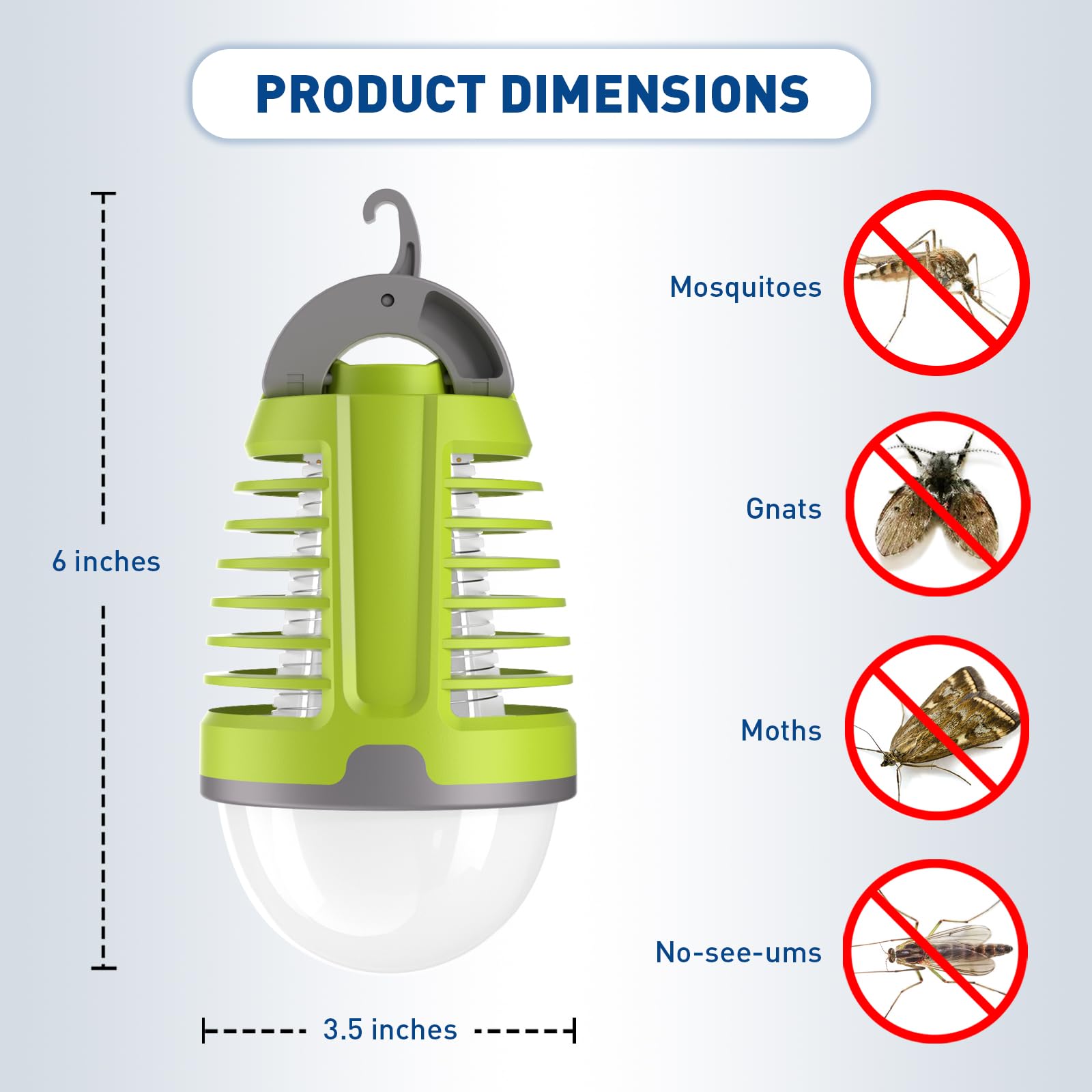 vertmuro Portable Bug Zapper Outdoor Indoor, Electric Mosquito Fly Killer Lamp with Three Lighting Mode, USB Rechargeable Light Bulb Zapper for Camping, Home, Patio (3 Pack)