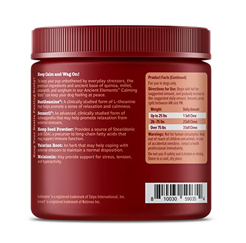 Zesty Paws Calming Chews for Dogs - Composure & Relaxation for Everyday Stress & Separation - with Ashwagandha, Organic Chamomile, L-Theanine & L-Tryptophan β Bison - 90 Count