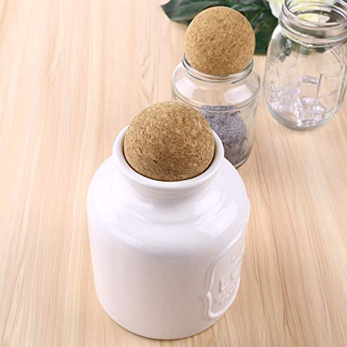 MUGLIO 3 inch Wine Cork Ball Wooden Cork Ball Stopper for Wine Decanter Carafe Bottle Replacement(2 Pcs)