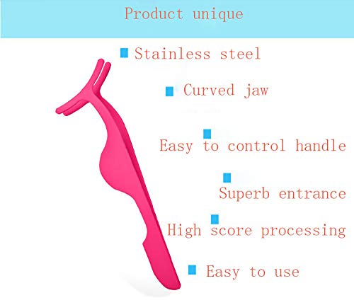 HOYUJI False eyelash applicator, eyelash extension tweezers silicone sleeve tweezers for easy application and removal of magnetic eyelashes - Adjust and repair your eyelashes (pink)