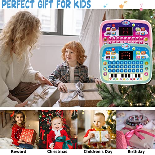 Wenbeier Kids Tablet Toddler Learning Pad with LED Screen Teach Alphabet Numbers Word Music Math Early Development Interactive Electronic Toy for Boys & Girls 3 Years+