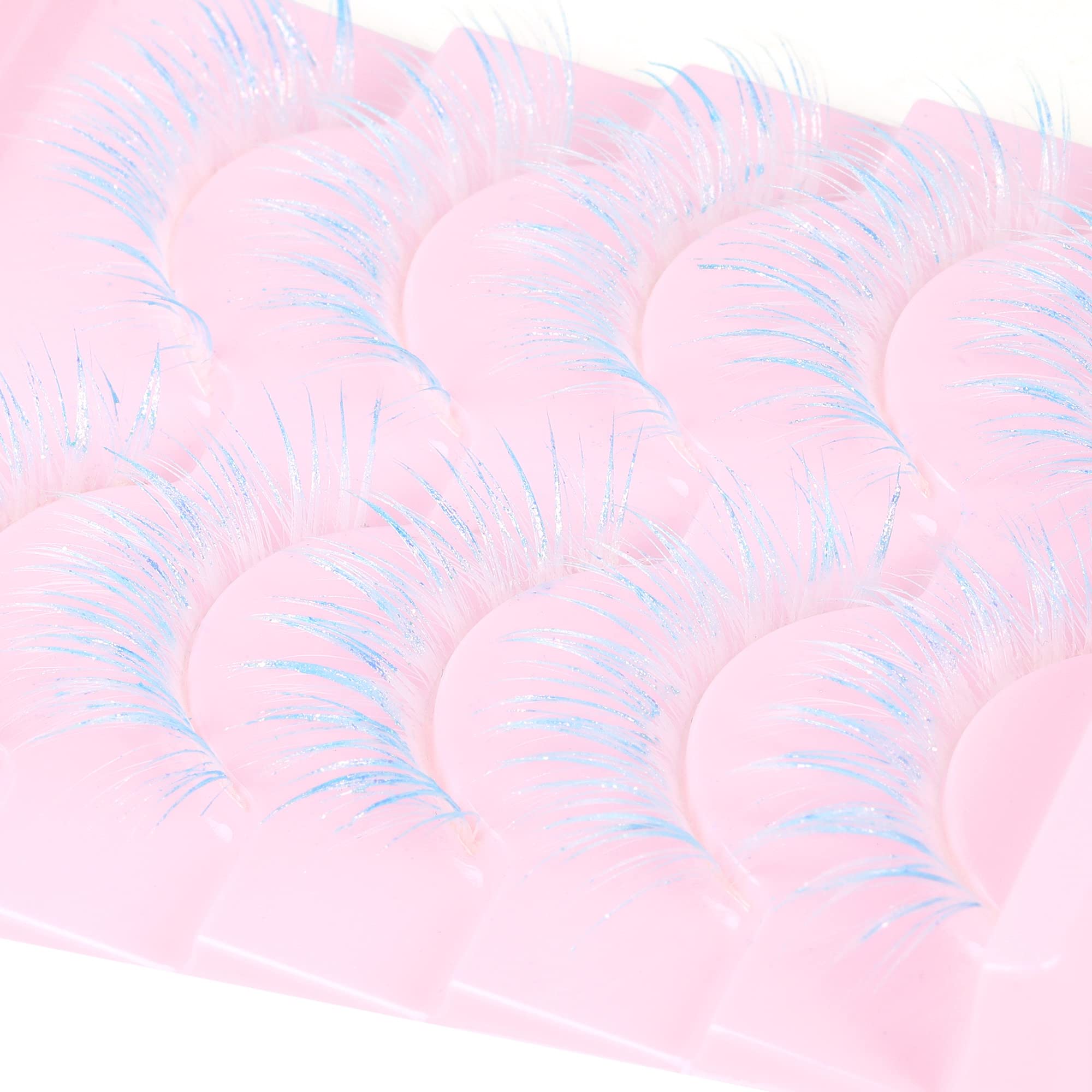 Ruairie White Eyelashes with Laser Silver Colored Lashes False Eyelashes Fluffy Wispy Fake Eyelashes Pack Natural Cat Eye Cosplay False Lashes