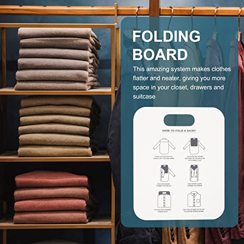 VICASKY Laundry Folder 2Pcs Shirt Folding Board Cardboard Clothes Folder PP Simple Laundry Folding Helper Tool Board T Shirts Dress Shirts(White) Laundry Organization