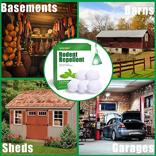 SEEKBIT 5 Pack Rodent Repellent Peppermint Oil to Repels Mice and Rats Squirrel and Other Rodents for Home Garages RV Closets Trucks Car Engines, Mouse Deterrent for Keep Mice Out