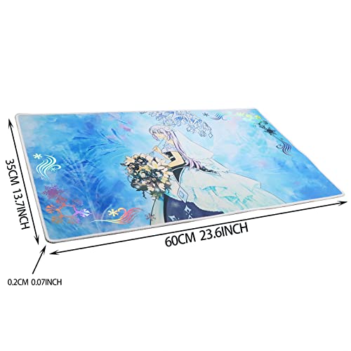 Teardrop The Rikka Queen YGO Foil Playmat Holographic Mat Gaming Competition Pad Mat for TCG CCG Trading Card Game Mat + Playmat Tube