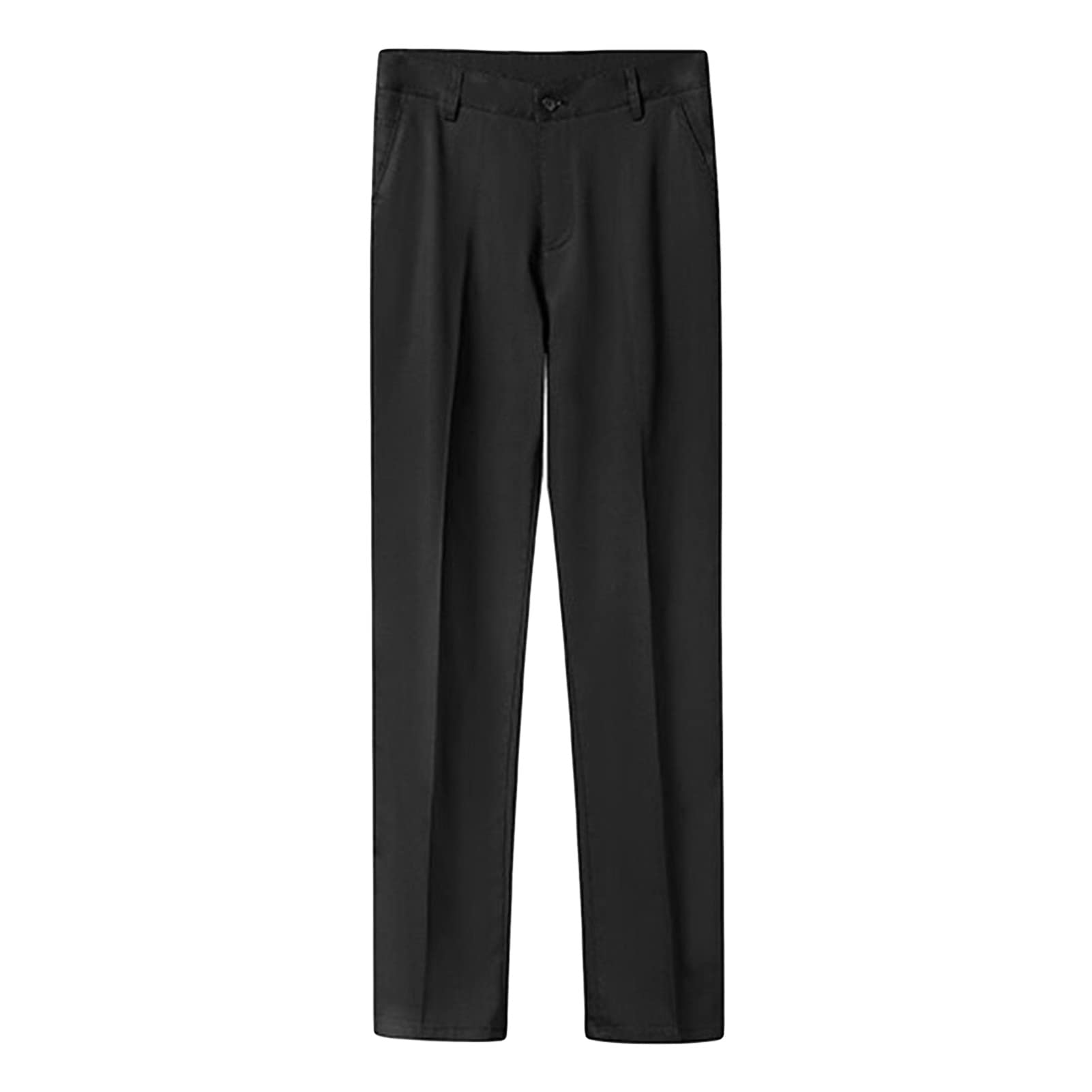 Men's Slim Fit Stretch Pant Classic Solid Color Casual Suit Pant Lightweight Business Comfort Trousers (Black,36)