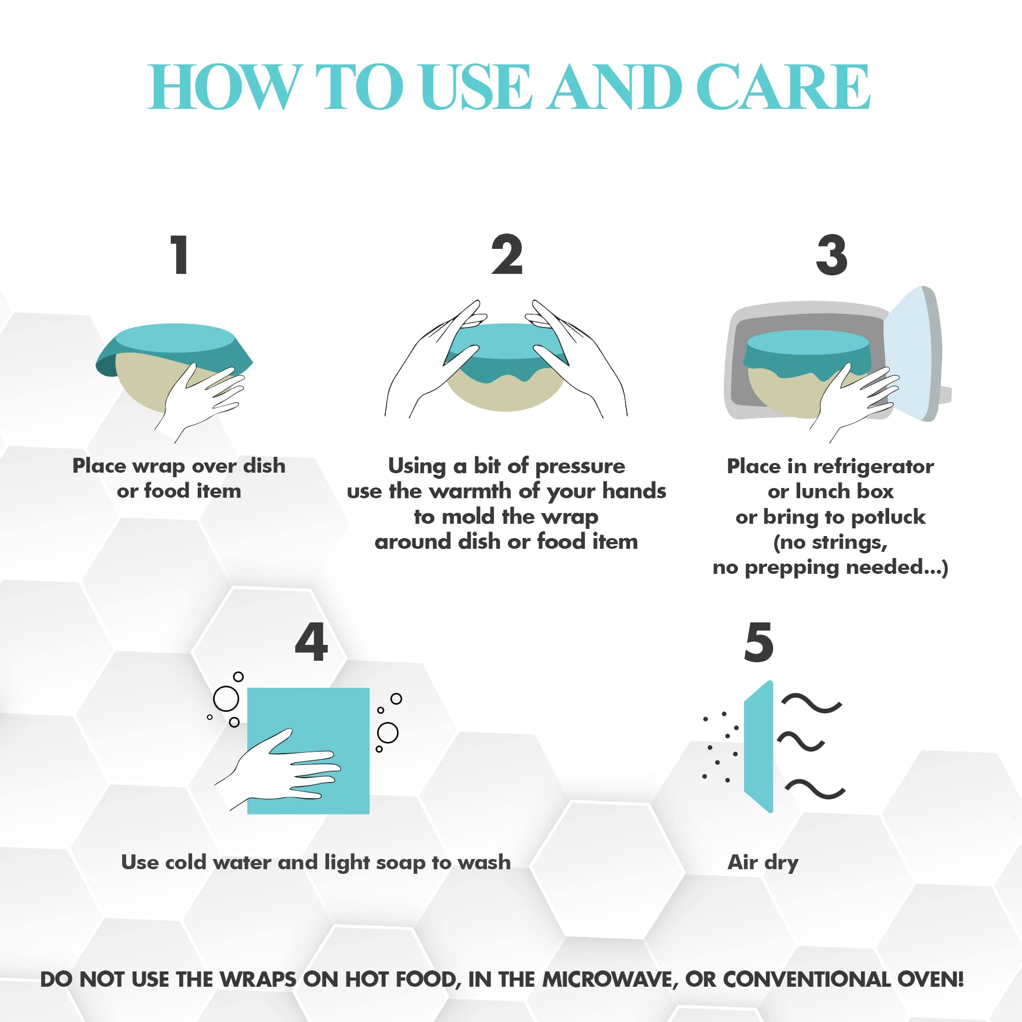 Meli Wraps - 3-Pack Reusable Beeswax Wraps for Food, Eco-Conscious Food Storage, Small, Medium and Large Food Wrap, Shark