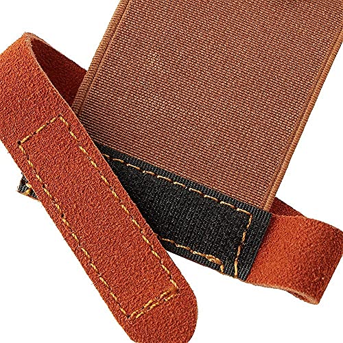 Huntingdoor Arm Guards Archery Leather Arm Protector Soft 3 Finger Archery Glove Black and Brown