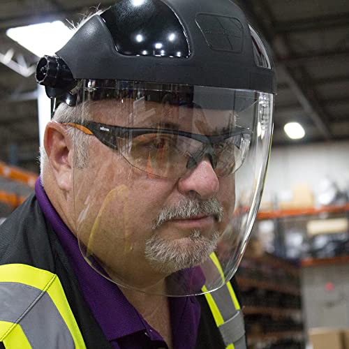 Sellstrom Face Shield - Single Crown Full Safety Mask for Men & Women - Clear Polycarbonate - Ratchet Headgear - S32010