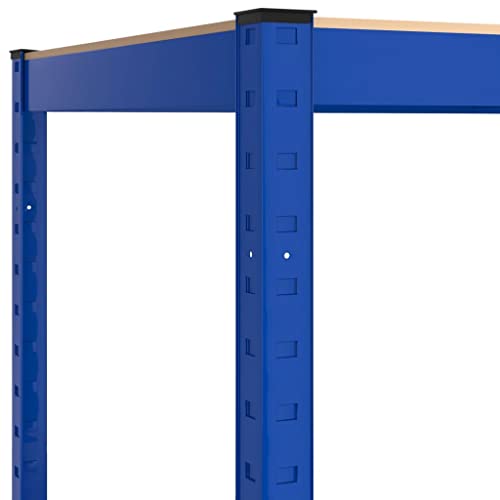 vidaXL 5-Layer Corner Shelf in Blue - Steel & Engineered Wood Material - Ideal for Residential and Commercial Storage - Meets California Proposition 65 Standards