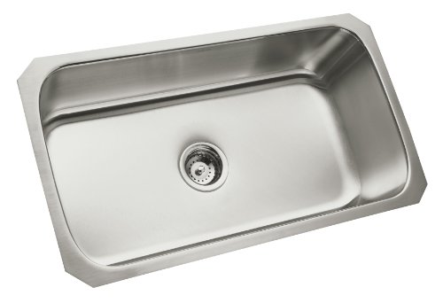 STERLING 11600-NA 32-Inch McAllister 32-Inch by 18-Inch Under-Mount Single Bowl Kitchen Sink, Stainless Steel