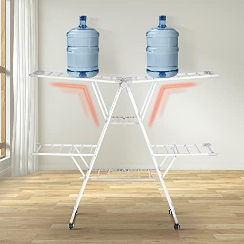 YUBELLES 61.81 * 22.84 * 51.18in Clothes Drying Rack, Gullwing Space-Saving Laundry Rack, Space Saving Laundry Drying Rack, Easy Storage Laundry Indoor and Outdoor Use