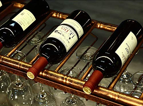 Stylish Simplicity Wine Stemware Racks Ceiling Mounted Hanging Wine Bottle Holder Metal Goblet Wine Glass Rack Various, PIBM, Bronze, 120 * 30cm