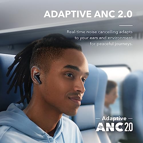 soundcore by Anker Liberty 4 NC Wireless Noise Cancelling Earbuds, 98.5% Noise Reduction, Adaptive Noise Cancelling to Ears and Environment, Hi-Res Sound, 50H Battery, Wireless Charging (Renewed)