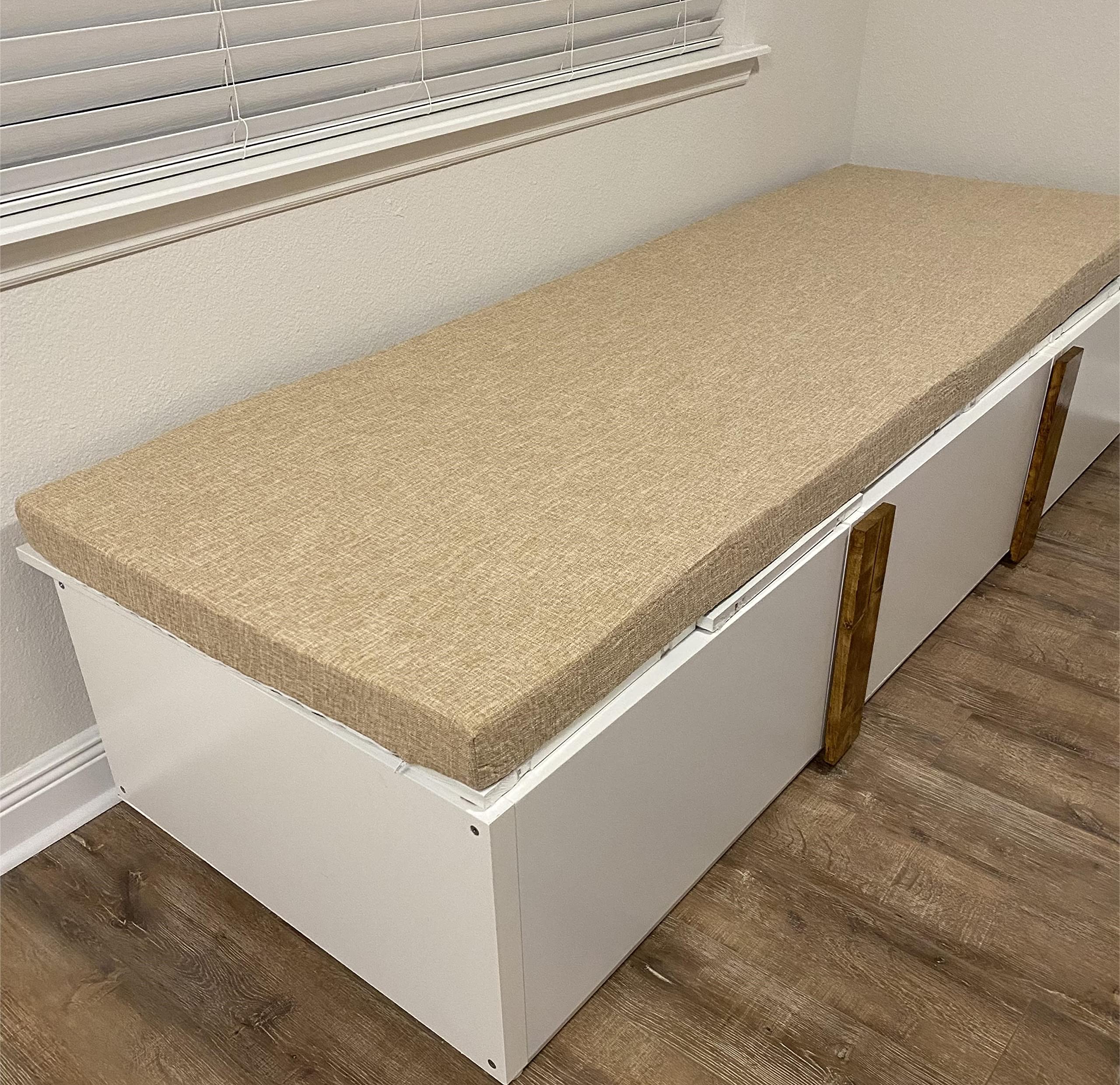 Kiyeocca Custom Indoor Bench Cushion for Furniture, Bay Seat Window Pad, Mudroom Bench Cushions, Window Box Cushion Replacement, Piano Bench Seating Cushion, 16x70 in