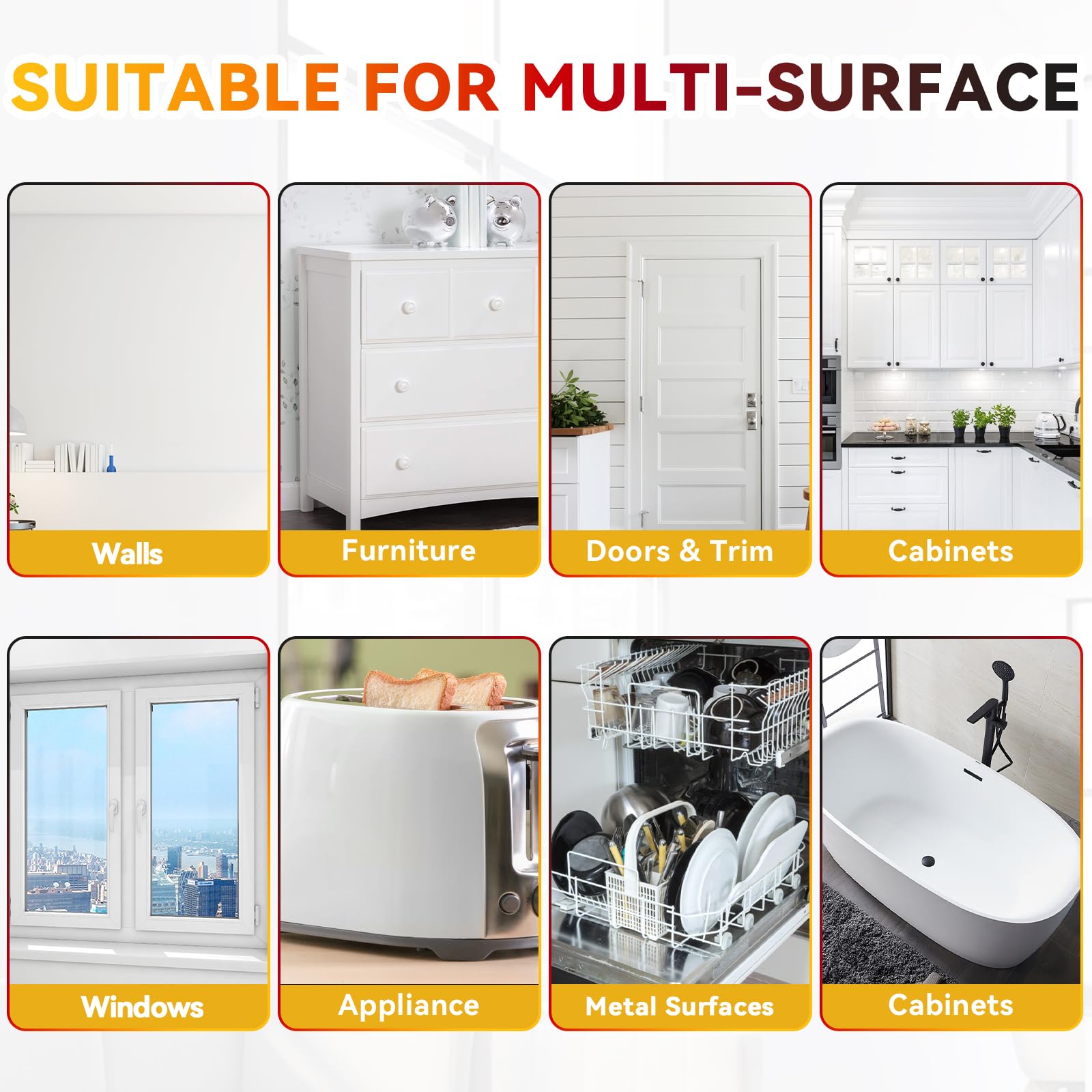 White Touch Up Paint, Multi-Surface Touch Up Paint Pen, White Paint for Chips, Scratches, Interior and Exterior House Paint for Wall Enamel Furniture Appliance Porcelain Cabinet Bath(Semi-Gloss)
