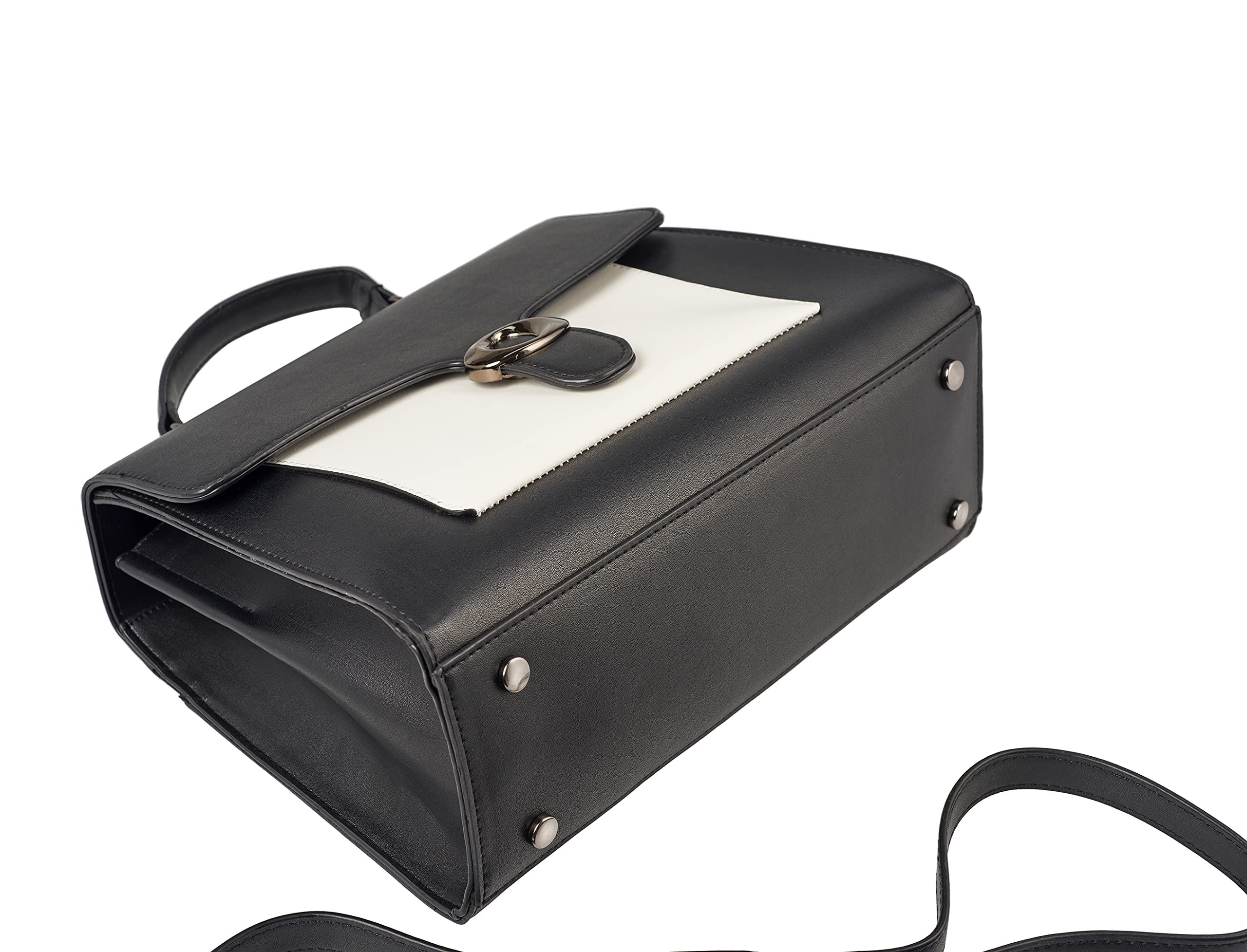 Loulu - Top Handle Bag - Black & White