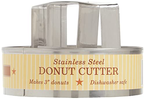 Mrs. Anderson’s Baking Donut Cutter with Handle, Stainless Steel, 3-Inches x 3-Inches