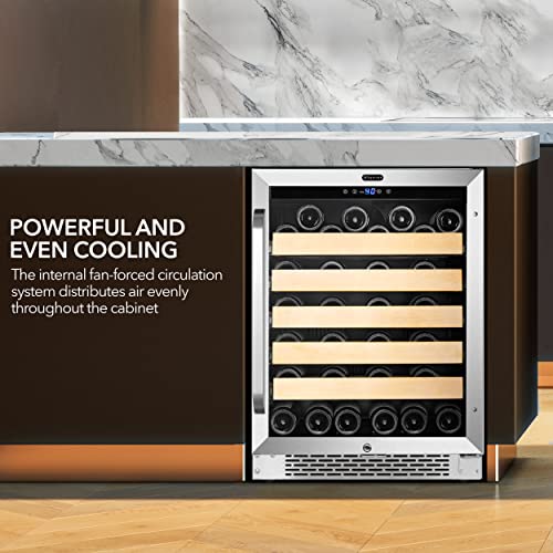 Whynter BWR-541STS 24" Built-in 54 Bottle Wine Refrigerator Cooler, Stainless Steel, One Size, Silver
