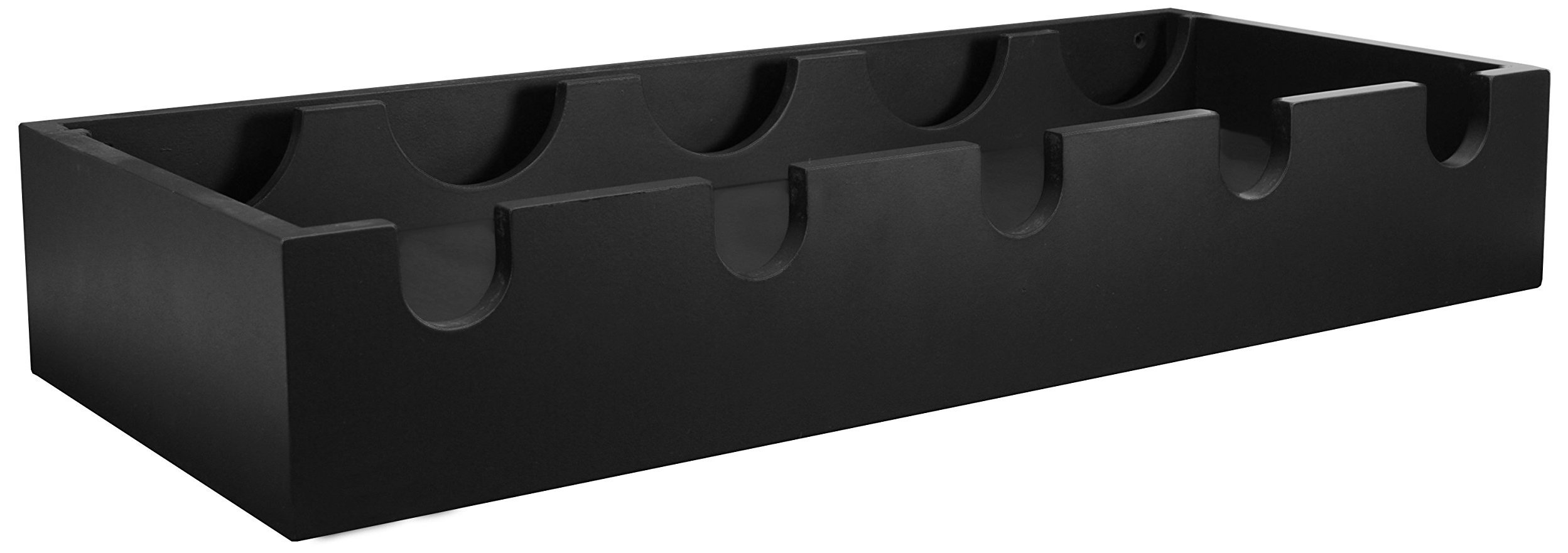 Kiera Grace Ellington Wine & Glass Floating Shelves Wall Mounted Holder Racks for Home, Room, Office, 1Pack, 24", Black