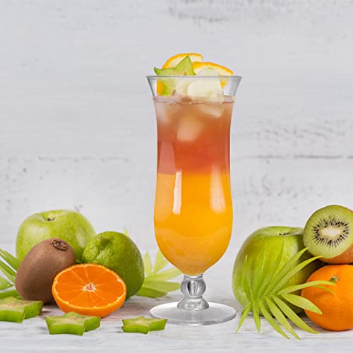 Yesland 6 Pcs Hurricane Glass - 13.5 oz Break-Resistant Plastic Pina Colada Cocktail Glasses Clear Tulip Drinking Cups for Drinking Cocktails, Full-Bodied Beer, Juice, Tropical Drinks, Water