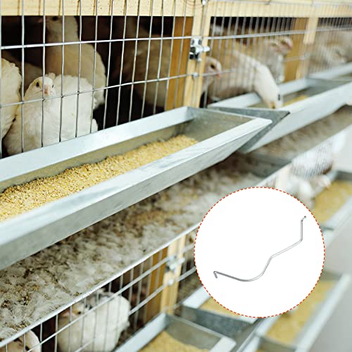PATIKIL 3.3x0.9 Cage Door Hook, 25Pcs Stainless Steel Durable Singe Wire Water Pipe Latch Hook for Locking and Fixing Rabbit Pig Poultry Cage, Silver