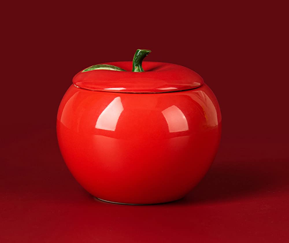 Mozacona Ceramic Apple Shape Container Food Storage Jar with Lid