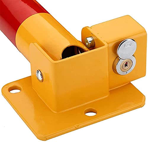 T-Shaped Heavy Duty Car Parking Space Lock Bollard Folding Lane Parking Barriers Security Posts for Private, Business, with Screws & Key (Yellow 550x400mm) (Black 550x400mm)